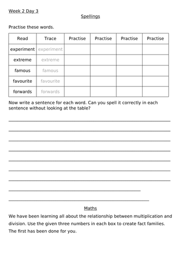 Year 3 - 3 weeks worth of Home Learning - Covid-19 | Teaching Resources