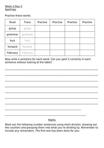 Year 4 - 3 weeks worth of home learning - Covid-19 | Teaching Resources