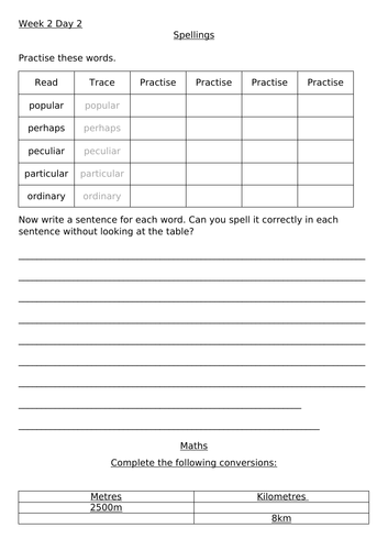 Year 4 - 3 weeks worth of home learning - Covid-19 | Teaching Resources