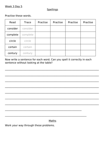 Year 4 - 3 weeks worth of home learning - Covid-19 | Teaching Resources