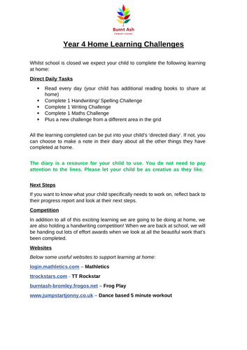Year 4 - 3 weeks worth of home learning - Covid-19 | Teaching Resources