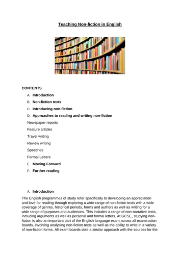Teaching English: Guide to Teaching Non-fiction | Teaching Resources