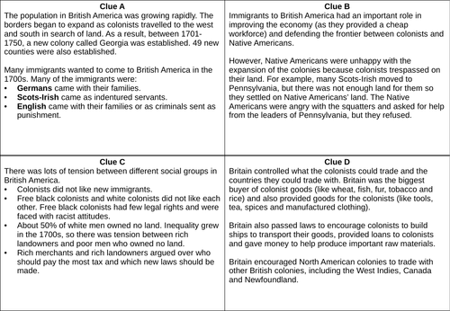 British America L2 Developments in Colonial Society | Teaching Resources