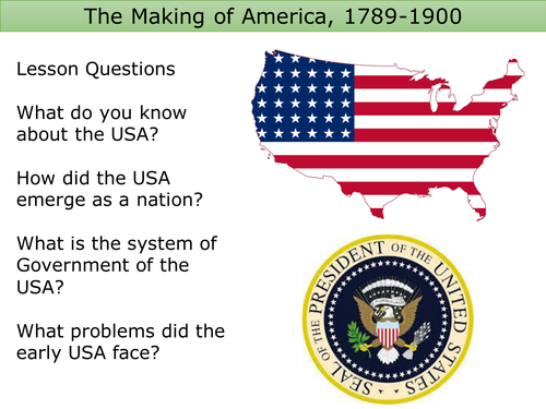 USA - An Introduction to the foundation of the USA in 1789 - early ...