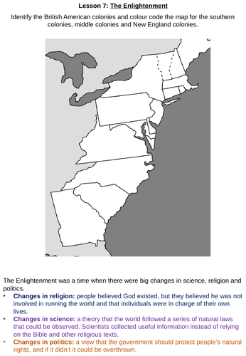 British America L7 The Enlightenment | Teaching Resources