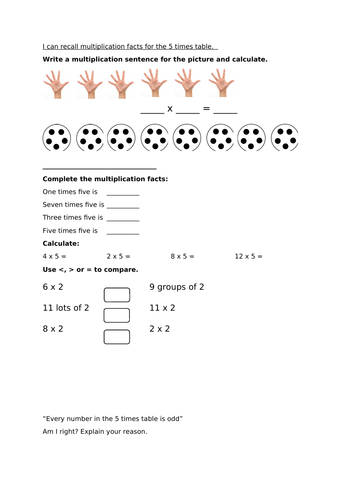 Year 2 Multiplication and Division Pack | Teaching Resources