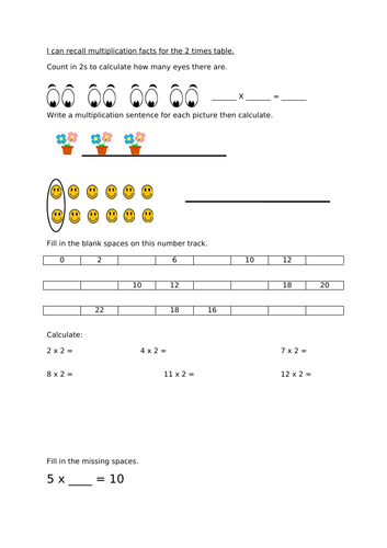 Year 2 Multiplication and Division Pack | Teaching Resources