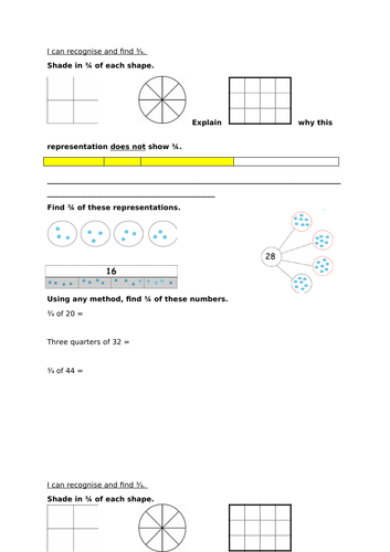 Year 2 Fractions Pack | Teaching Resources