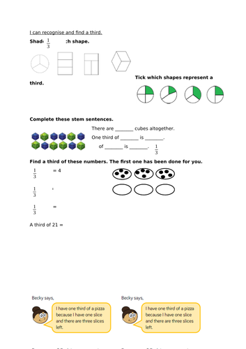 Year 2 Fractions Pack | Teaching Resources