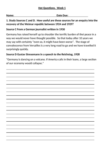 Edexcel GCSE homework questions | Teaching Resources