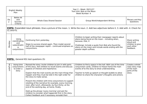 Year 2 Space English Planning and Resources | Teaching Resources