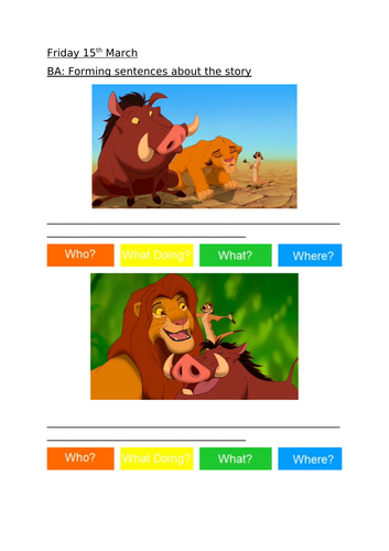 Lion King Visual Text Year 4 English Planning | Teaching Resources