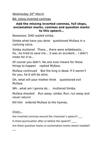 Lion King Visual Text Year 4 English Planning | Teaching Resources