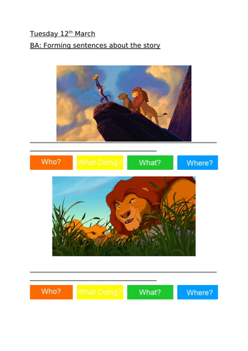 Lion King Visual Text Year 4 English Planning | Teaching Resources