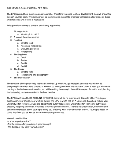 AQA EPQ Guide | Teaching Resources AQA EPQ Guide | Teaching Resources