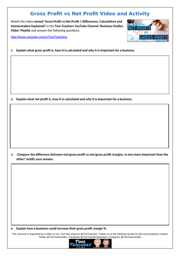 Net Profit vs Gross Profit: video & activity resource with calculation ...