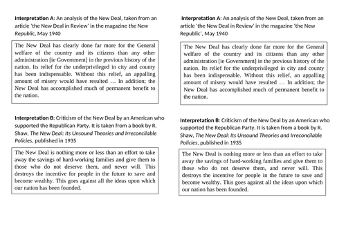 USA 1920-1973 AQA GCSE History 1930s | Teaching Resources