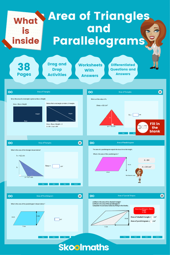 Area of Parallelogram and Triangles Interactive Lesson | Teaching Resources