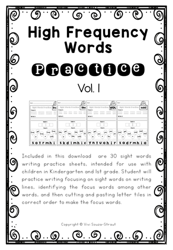 High Frequency Words Practice Bundle - Vol 1 | Teaching Resources