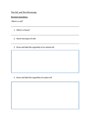 The Cell & Microscope | Teaching Resources