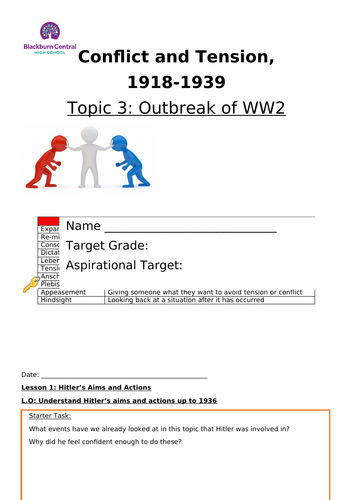 Conflict and Tension Inter War Years 1919-39 AQA GCSE History FULL SOW ...