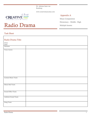 Radio Drama | Teaching Resources