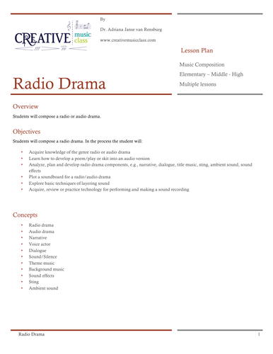 Radio Drama | Teaching Resources