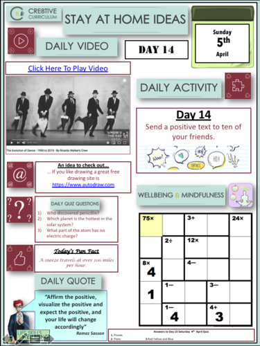 Covid-19 Wellbeing Day 14 - Coronavirus #C-19WellbeingChallenge ...