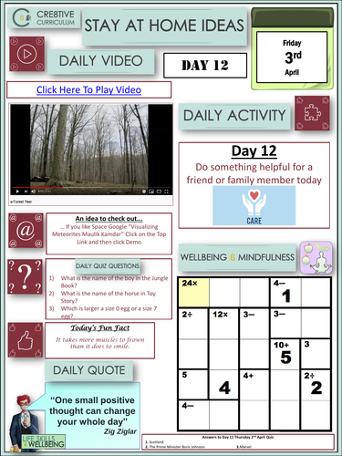 Covid-19 Wellbeing Day 12 - Coronavirus #C-19WellbeingChallenge ...