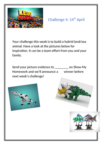 Lego Masters challenges (Stay Home - Covid-19) | Teaching Resources