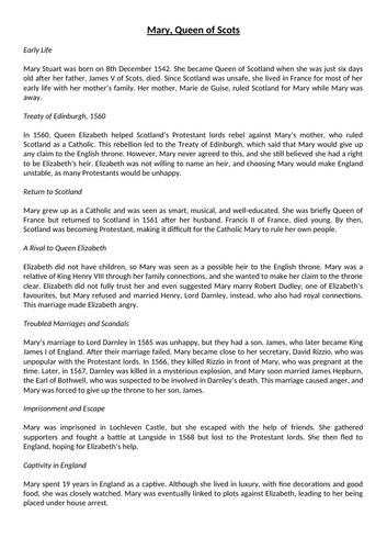 Mary, Queen of Scots | Teaching Resources