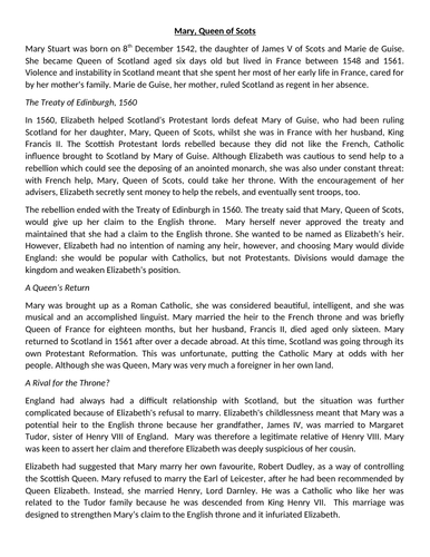 Mary, Queen of Scots | Teaching Resources
