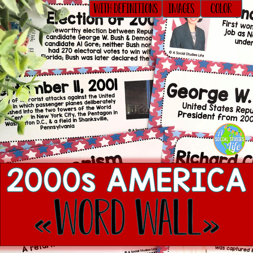 2000s America Word Wall | Teaching Resources