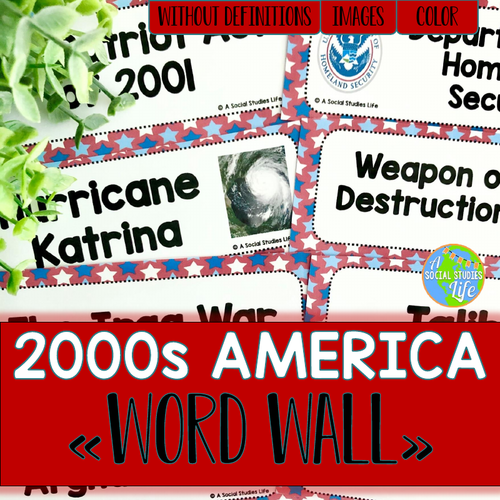 2000s America Word Wall without definitions | Teaching Resources