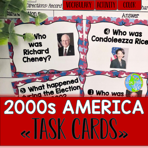 2000s America Task Cards | Teaching Resources