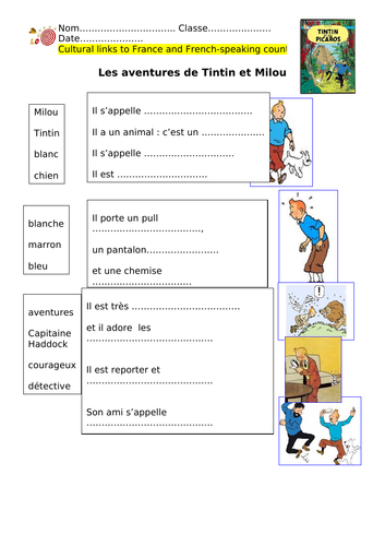 Tintin Cultural links to French speaking countries KS2 | Teaching Resources