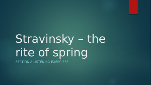 EDEXCEL A Level Music The Rite of Spring COMPLETE | Teaching Resources