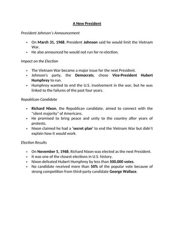 Richard M. Nixon: US President | Teaching Resources