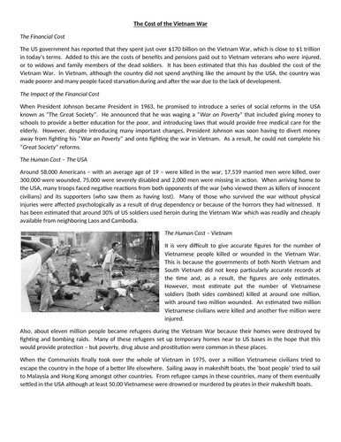 The Price of Conflict: The Vietnam War | Teaching Resources