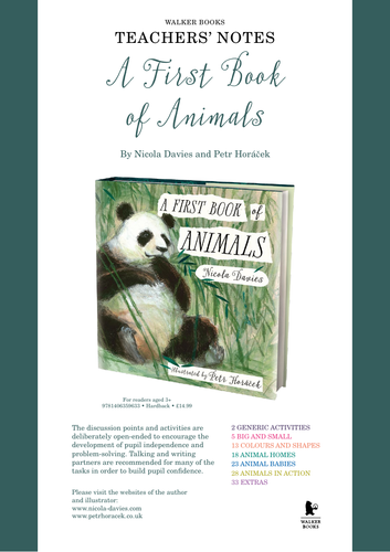 A First Book of Animals Teachers' Notes | Teaching Resources