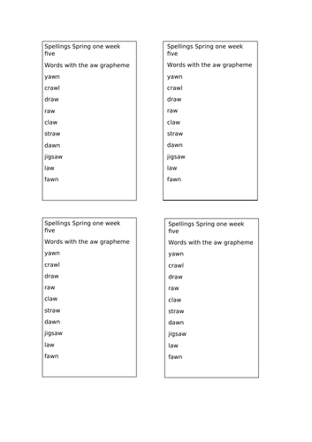 Spelling pack for year 1 | Teaching Resources