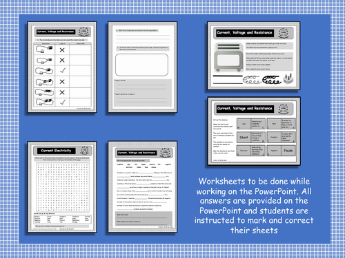 Current, Voltage and Resistance Explained Distance or Homeschool for ...