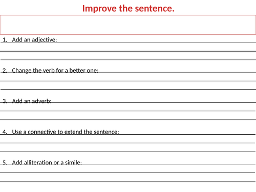 Improve the sentence | Teaching Resources