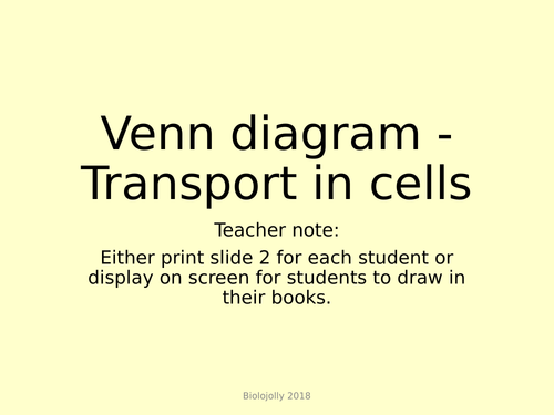 Cell transport - Venn diagram activity | Teaching Resources