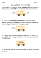 Buoyancy Worksheet, Lab & Answers | Teaching Resources