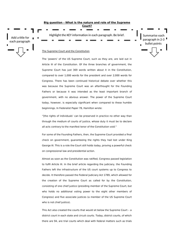 Edexcel Politics - Supreme Court | Teaching Resources