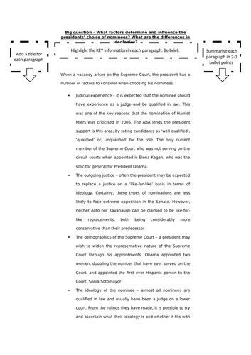 Edexcel Politics - Supreme Court | Teaching Resources