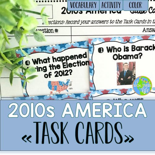 2010s America Task Cards | Teaching Resources