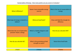 Recall Starter Activities:Physics | Teaching Resources