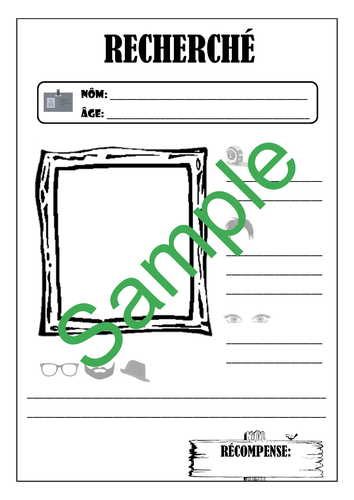 French Physical Descriptions Worksheets | Teaching Resources
